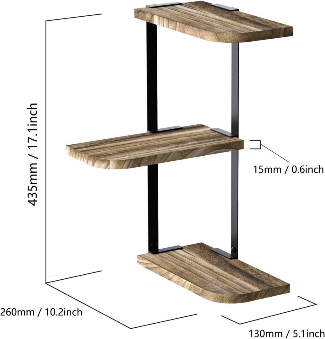 Love-KANKEI 3 półki, półka narożna do wieszania na ścianie, regal